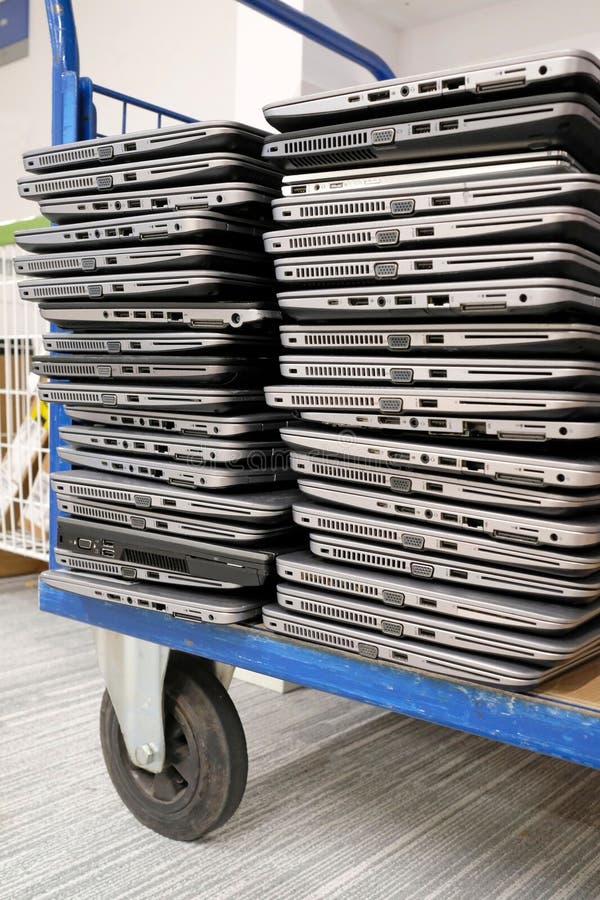 Big Stacks of Discarded Laptops Stock Image - Image of electronics ...