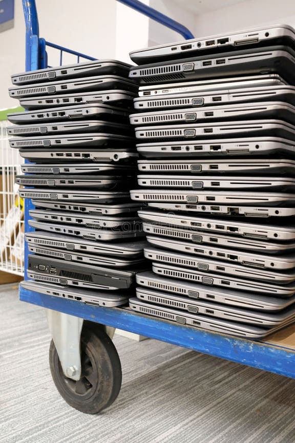 Big Stacks of Discarded Laptops Stock Image - Image of electronics ...