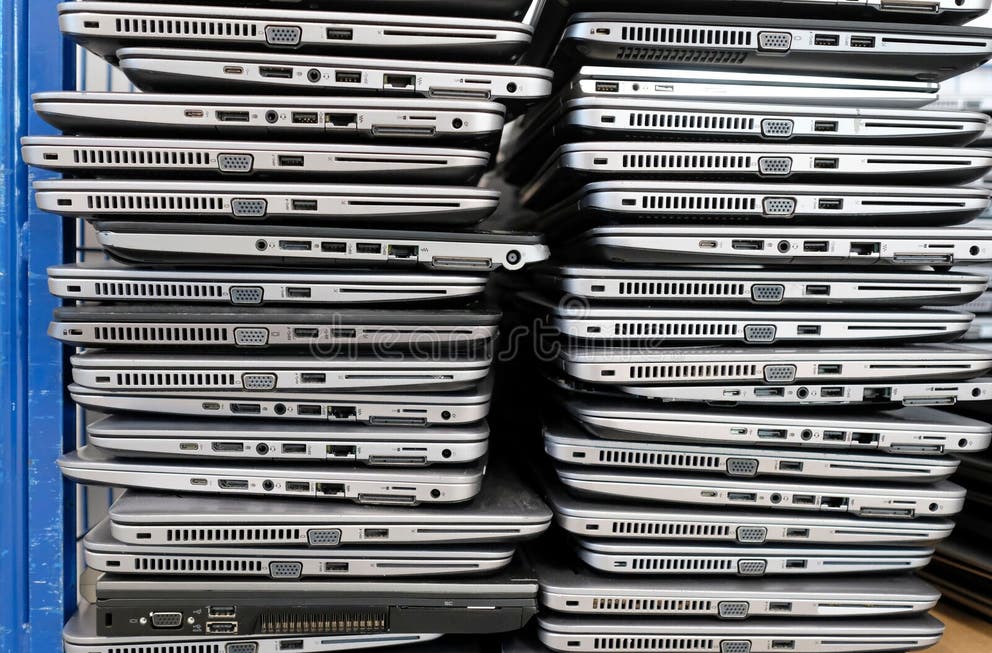 Big Stacks of Discarded Laptops Stock Image - Image of obsolete ...