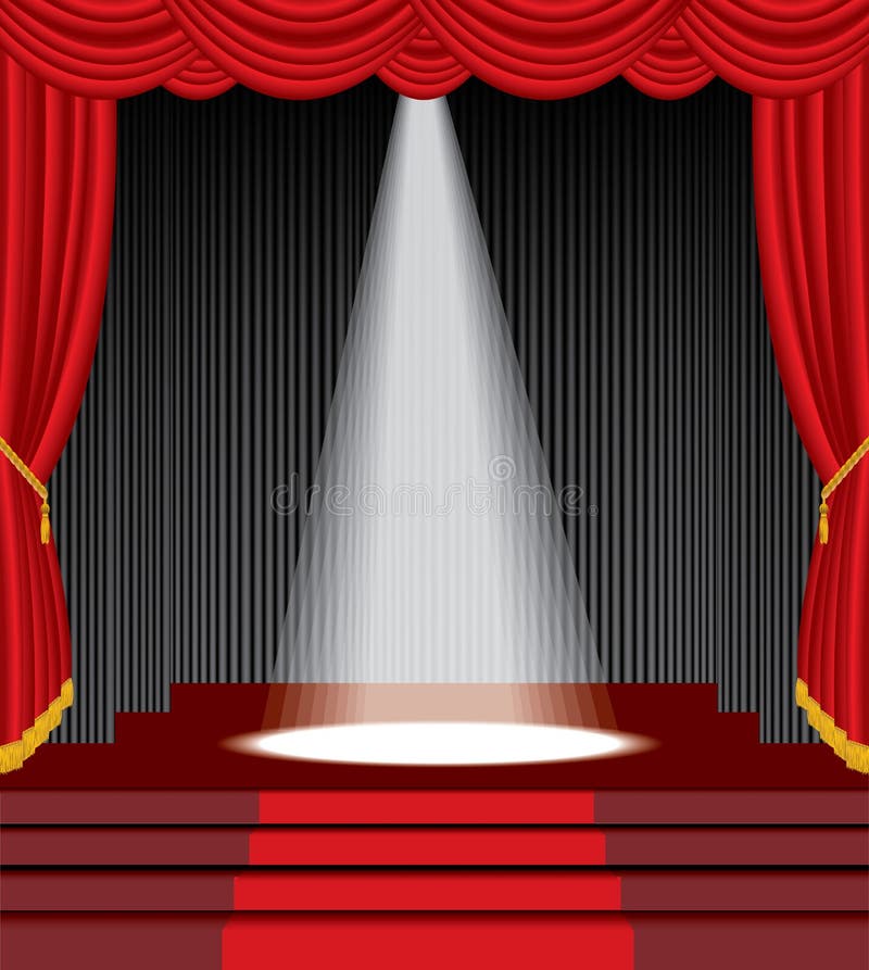 Big stage stock vector. Illustration of broadway, fringe - 17459587