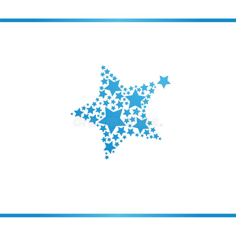 The Big Star Consisting of a Set of Small Stars. Big Blue Star Created ...