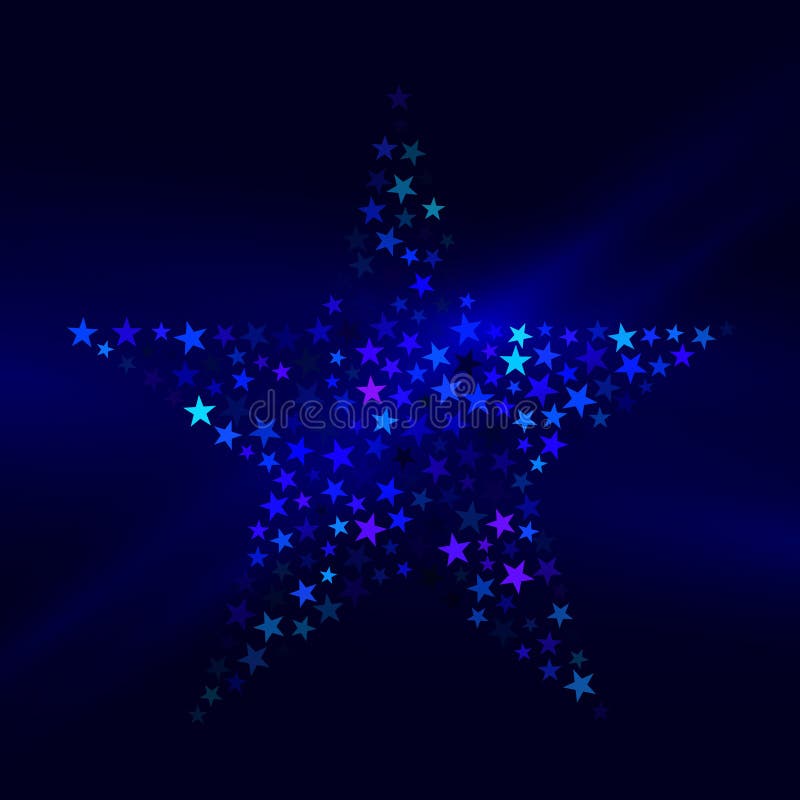 A Big Star Shape Made of Small Shiny Silver Stars Stock Vector ...