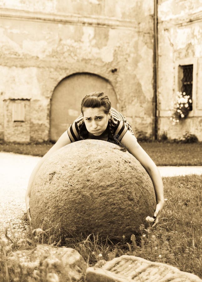 Big stone ball stock photo. Image of lifting, healthy - 18396562