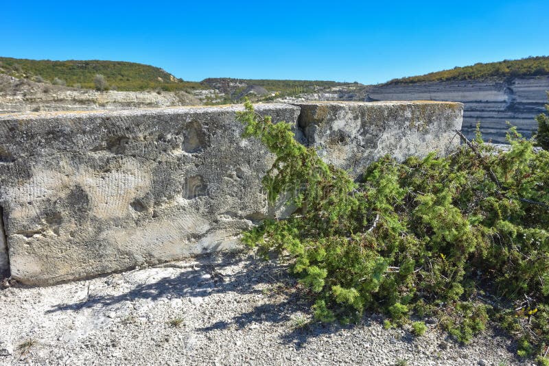 Big Stone Blocks. Abandoned Quarry Stock Image - Image of digging ...