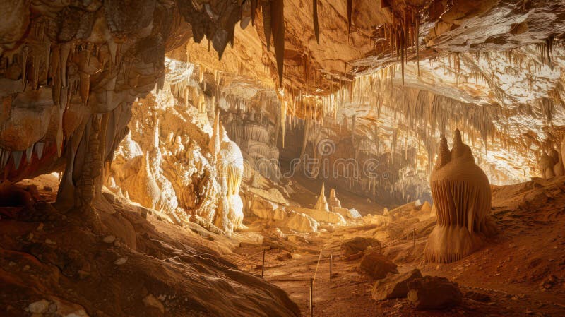 Big Stone Cave with Rocks Created with Generative AI. Natural Landscape ...