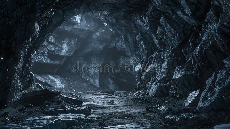 Big Stone Cave with Rocks Created with Generative AI. Natural Landscape ...