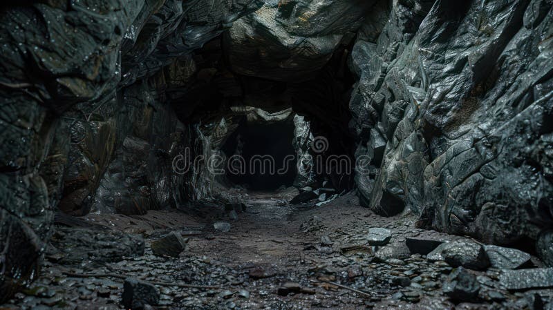 Big Stone Cave with Rocks Created with Generative AI. Natural Landscape ...