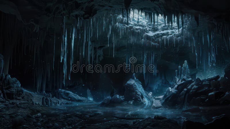 Big Stone Cave with Rocks Created with Generative AI. Natural Landscape ...