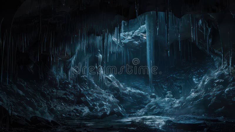 Big Stone Cave with Rocks Created with Generative AI. Natural Landscape ...