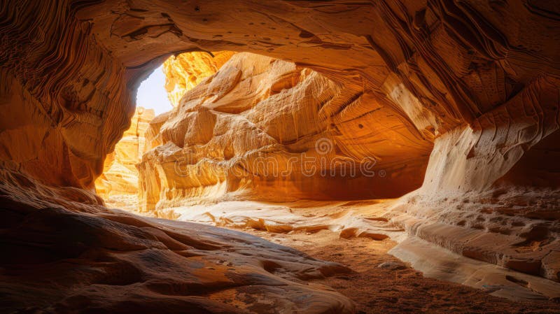 Big Stone Cave with Rocks Created with Generative AI. Natural Landscape ...