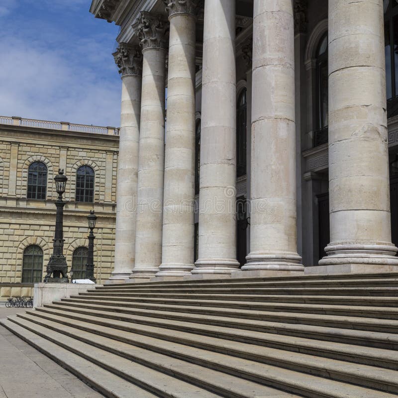Big Stone Columns Facade Building Stock Image - Image of heritage ...
