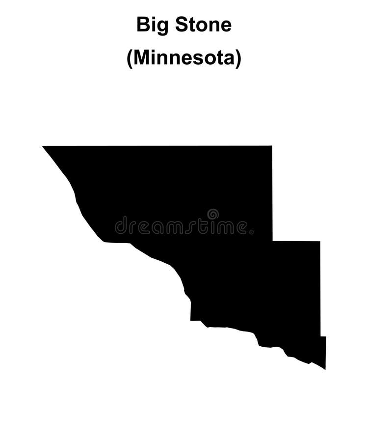 Big Stone outline map stock vector. Illustration of boundary - 361609757