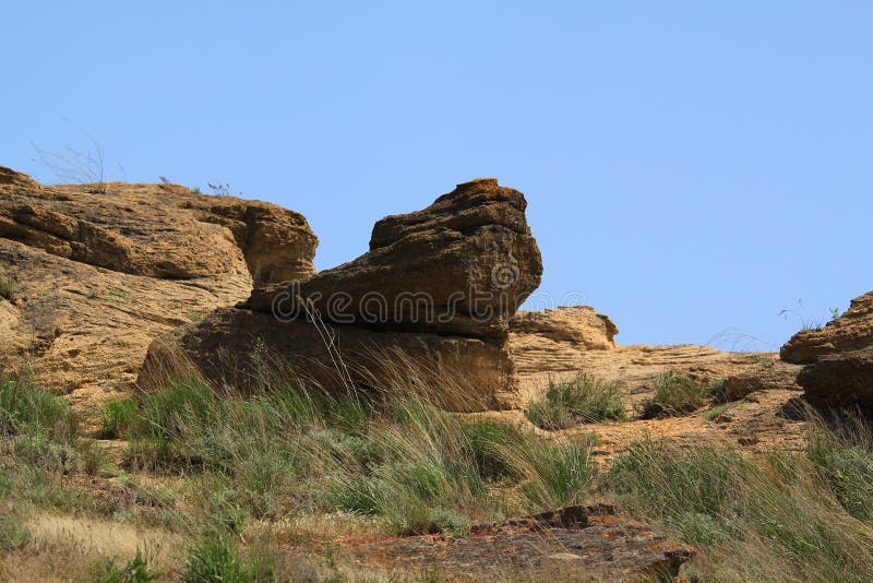 Big Stone on the Mountain Slope Stock Photo - Image of hill, landscape ...
