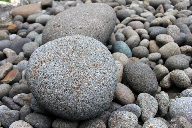 Big Stones among Smaller Pebbles, in the Garden Stock Photo - Image of ...