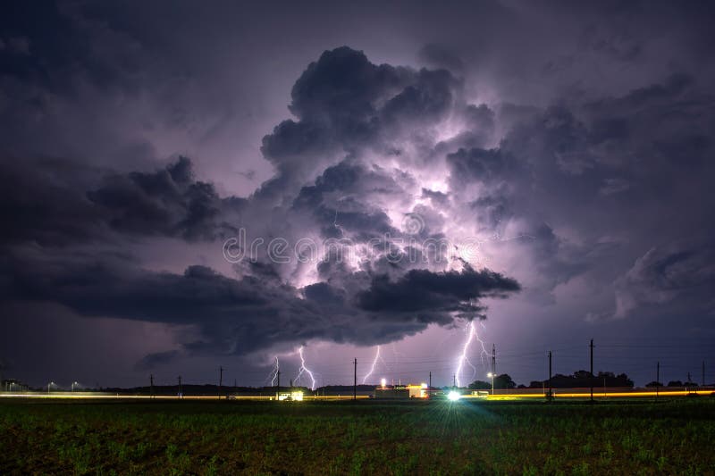 A Big Storm Cloud with Lightenings Stock Image - Image of thunder ...