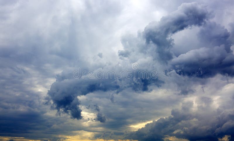 Gray Rainy Sky and Summer Field. Stock Photo - Image of cloud, land ...