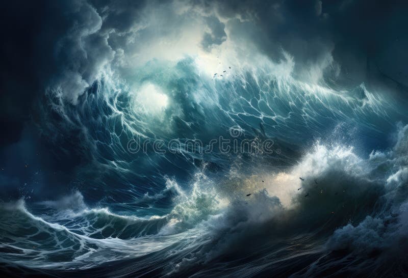 Big Storm Wave Hitting a Rock Stock Image - Image of dramatic ...