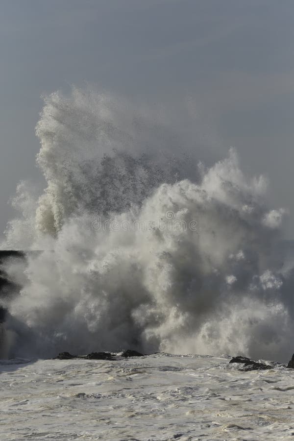 Stormy wave splash stock photo. Image of portugal, breaking - 167961736