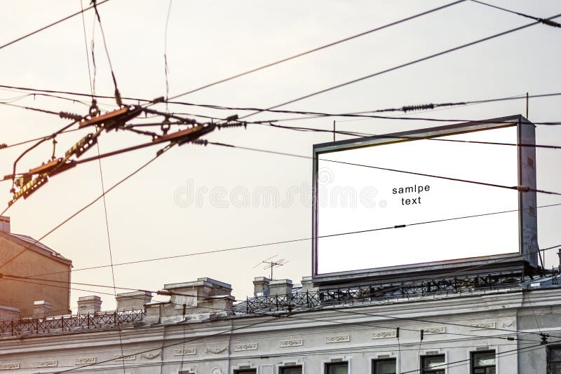 Big Street Billboard Screen on the Building Copy Space Stock Image ...