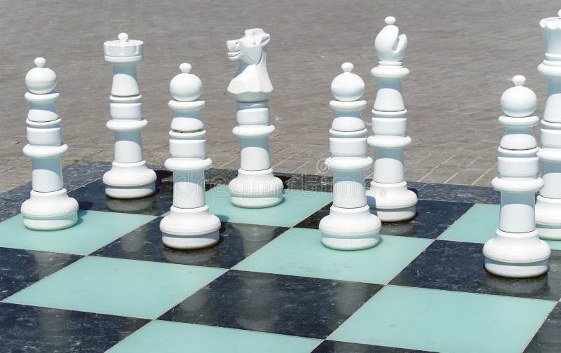 Big Street Chessmen on Beach. Stock Photo - Image of board, competition ...