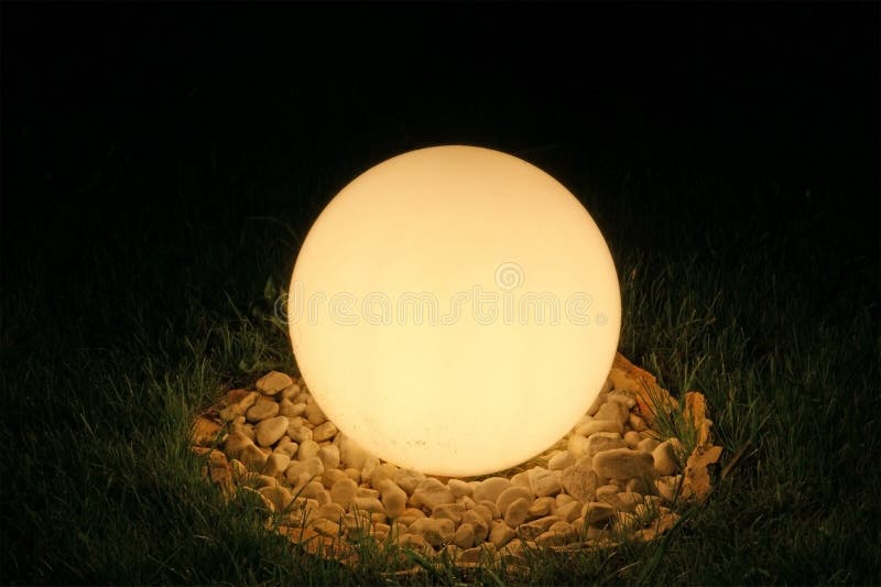 Big Street Lamp in the Form of a Ball Stock Image - Image of street ...