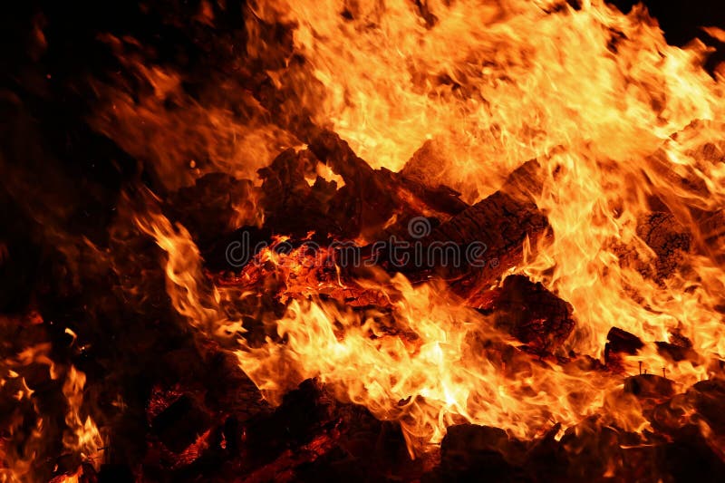 A Big Strong Fire Burns Everything Down Stock Image - Image of easter ...