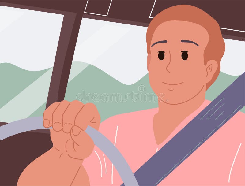 Big Strong Guy with Brown Hair, Avatar. Vector, Flat. Stock ...