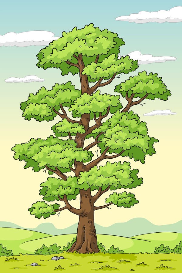 Cartoon Summer Tree stock vector. Illustration of comic - 165092251