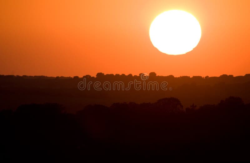 Bright big sun on the sky stock photo. Image of horizon - 33955584