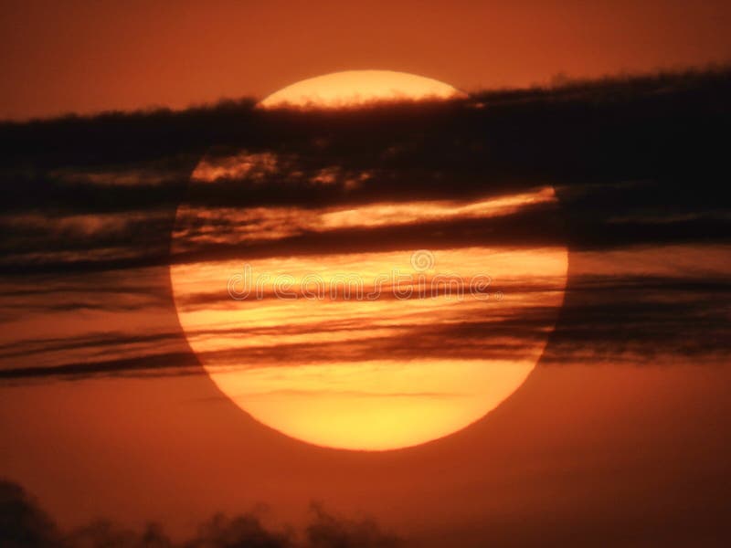 Big Sun with the Clouds in Front Stock Photo - Image of dawn, front ...