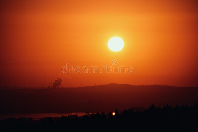 Big sun on the mountain stock image. Image of nature - 185237215