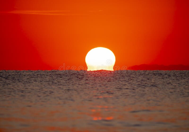 Big sun over sea sunrise stock image. Image of vacation - 190322741