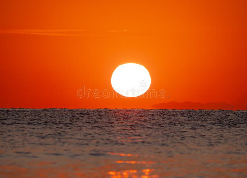 Big sun over sea sunrise stock photo. Image of wallpaper - 190322790