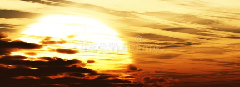 Big sun in the sky stock illustration. Illustration of peaceful - 60387543