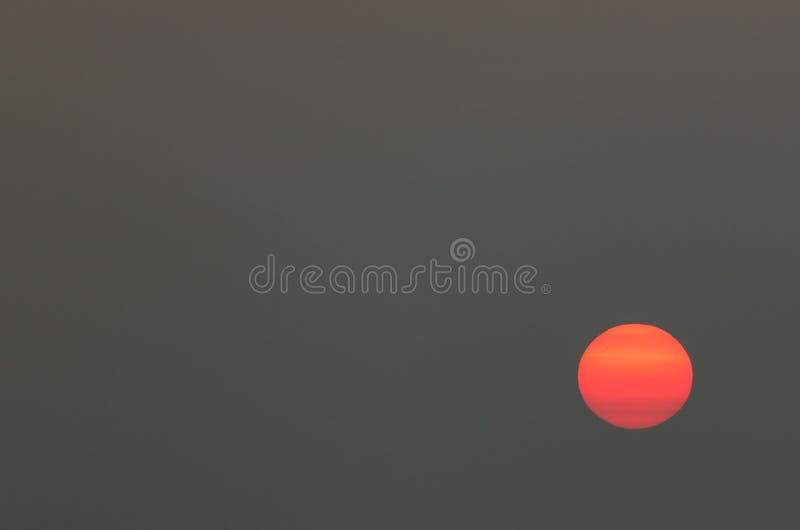 Big Sun on the Sky at Sunset with Yellow Orange Gradient Stock Photo ...