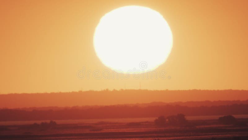 Big Sun at Sunset without Clouds Stock Footage - Video of rising ...