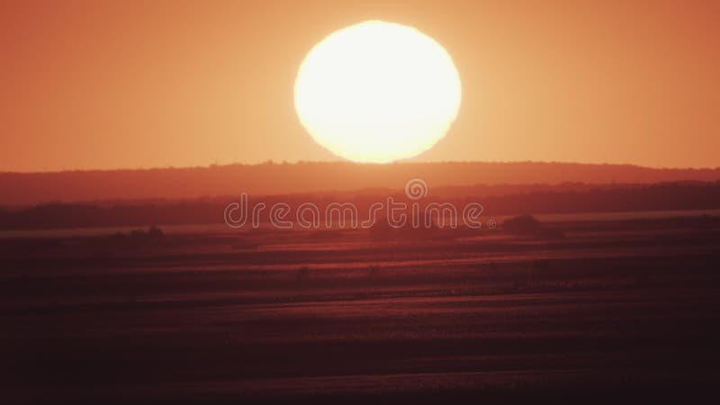 Big Sun at Sunset without Clouds Stock Footage - Video of rising ...