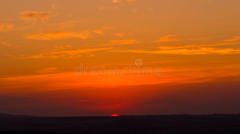 Big sun at sunset stock image. Image of beauty, travel - 38308861