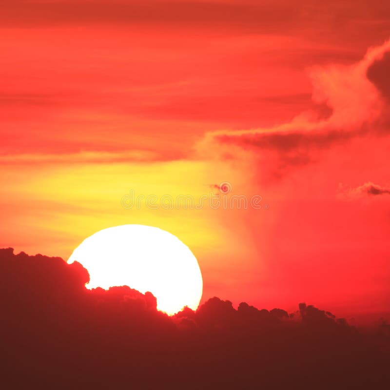 Big Sun on sunset stock image. Image of sunlight, natural - 56869647