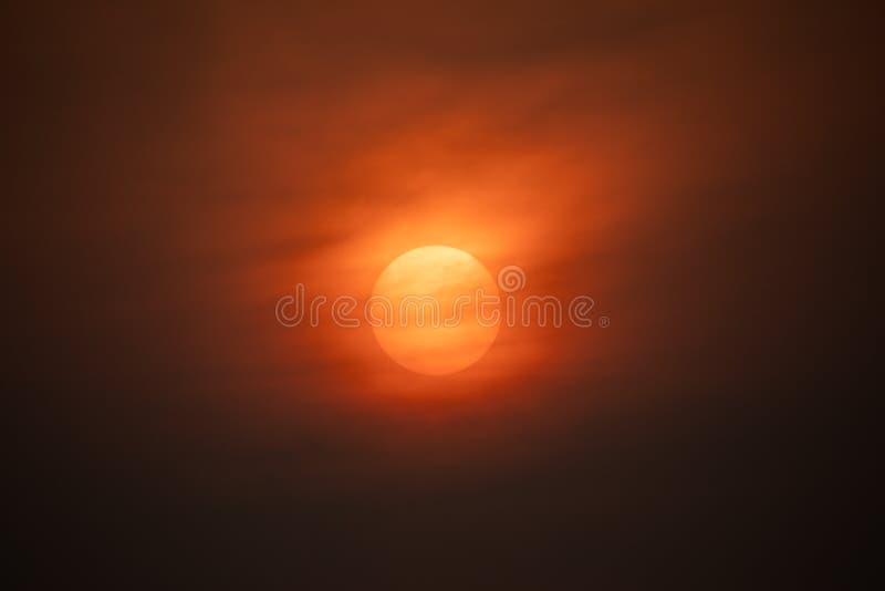 The Big Sun Was about To Set in the Evening. Stock Photo - Image of ...