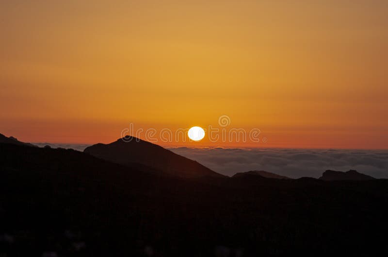 Big Sunrise Over the Sea with Clouds Stock Image - Image of beach ...