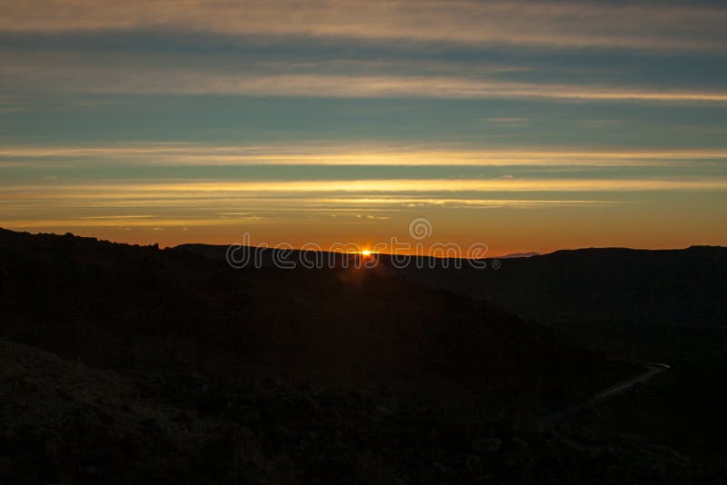Big Sunrise Viewed from the Mountain Stock Image - Image of landscape ...