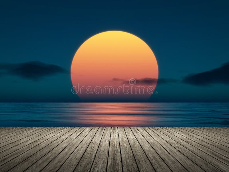 Big sunset stock illustration. Illustration of color - 42436823