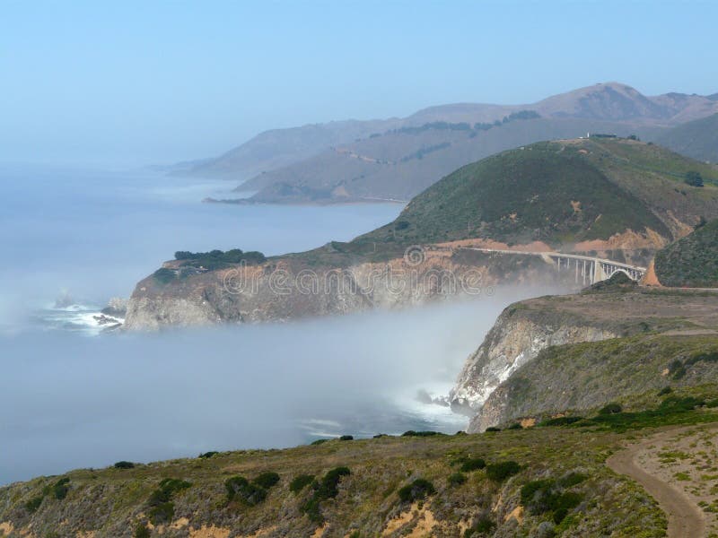 California Coast and Route 1 Bridge Stock Image - Image of drive, mile ...