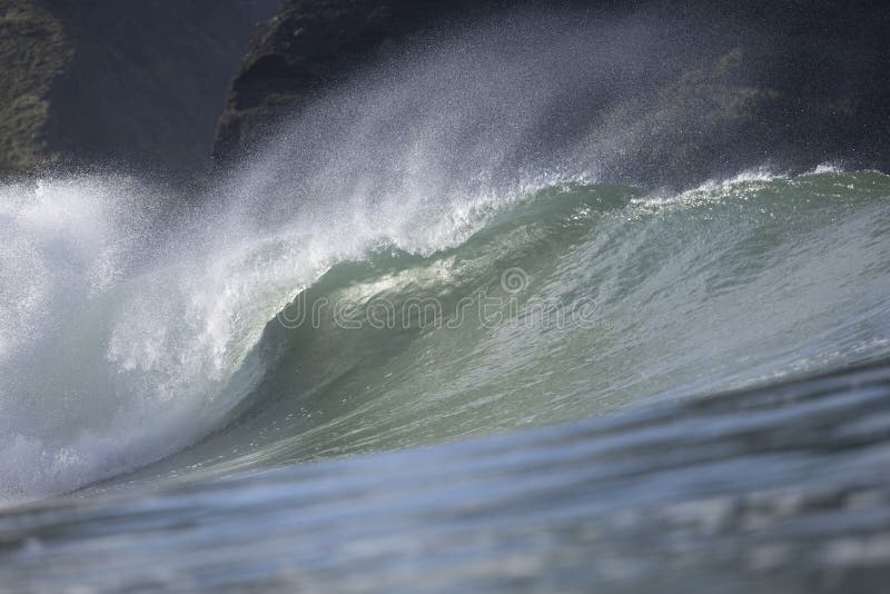 Big Surf, Piha Beach stock image. Image of piha, tube - 305117307