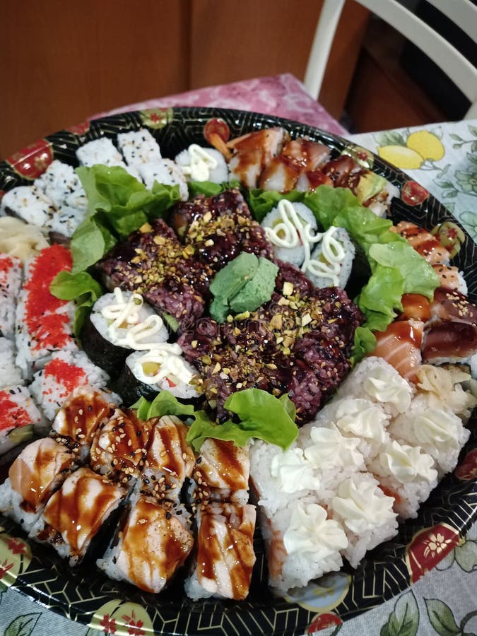 Big Sushi Dish. it S Sushi Time Stock Image - Image of japanese ...