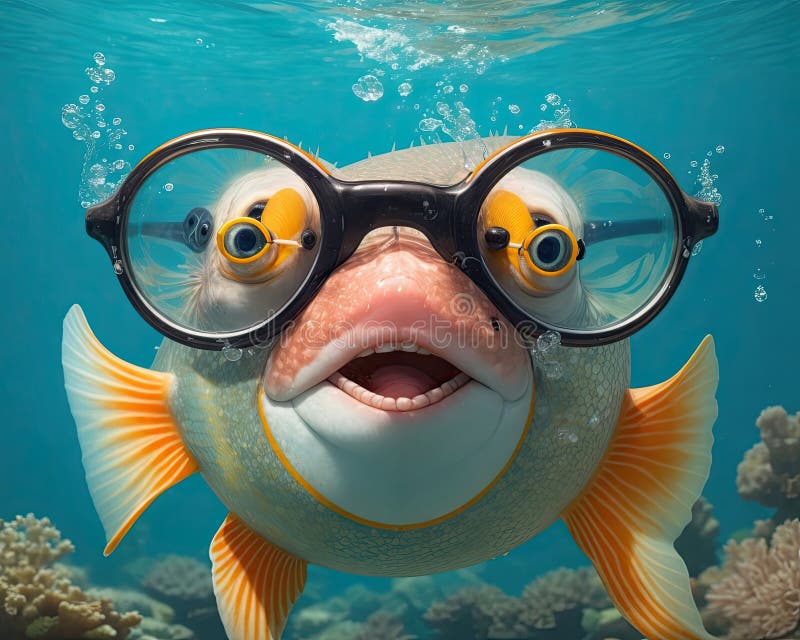 Gold Fish Glasses Stock Illustrations – 246 Gold Fish Glasses Stock ...