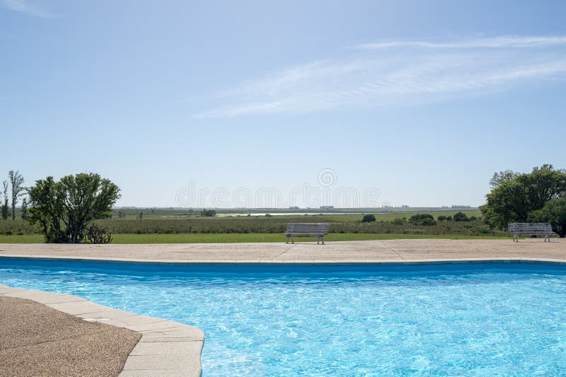 Big Swimming Pool in a Sunny Day. Stock Photo - Image of sunny, outside ...