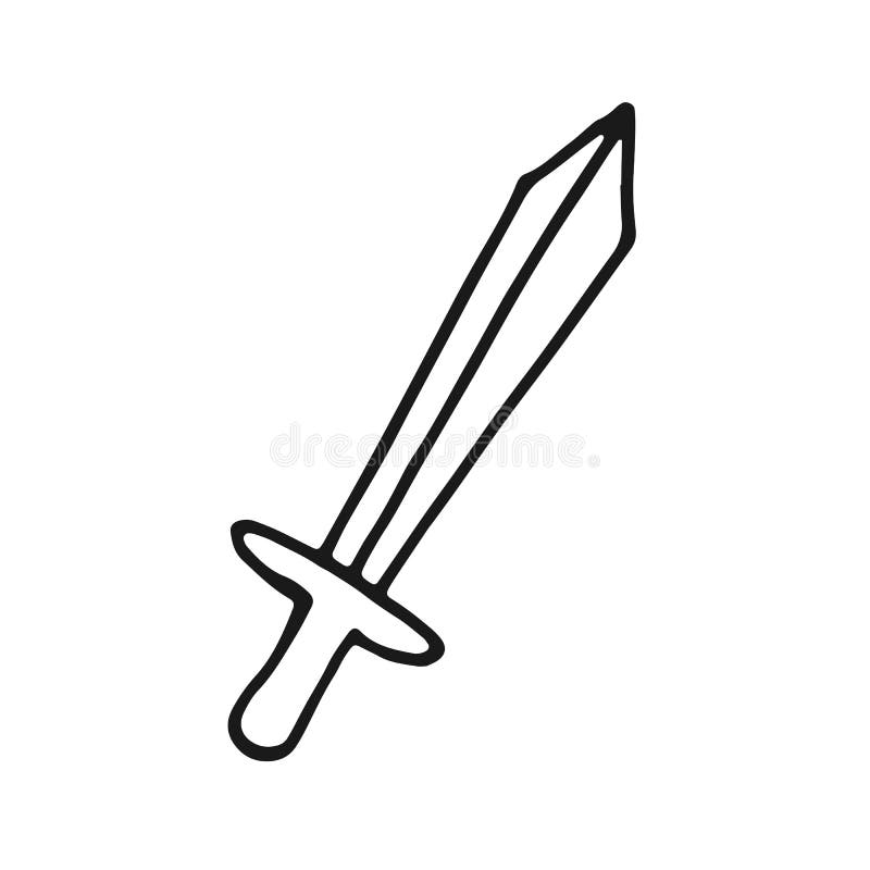 Big Sword Combat Weapon Icon. Sketch Isolated Stock Vector ...