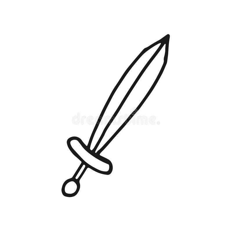 Big Sword Combat Weapon Icon. Sketch Isolated Stock Vector ...
